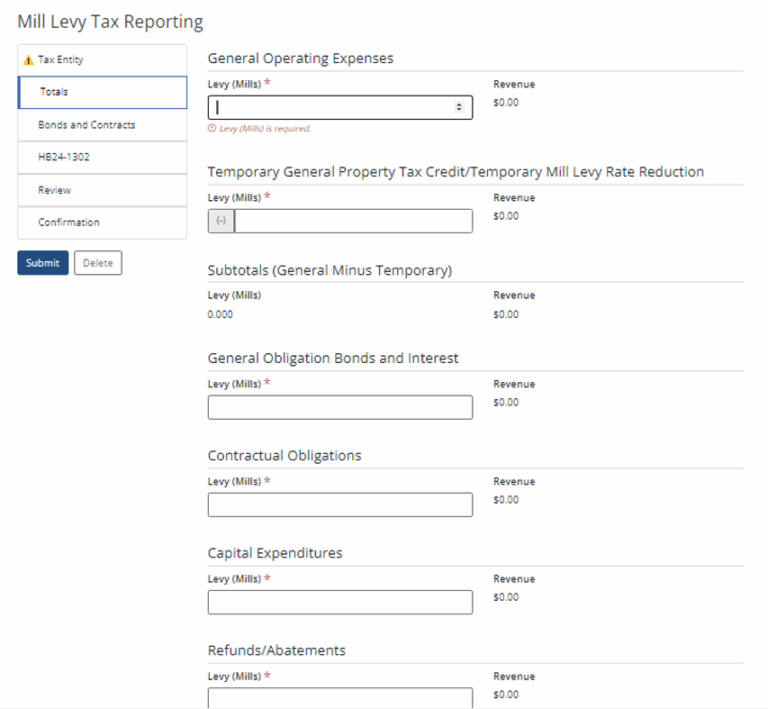 Submission Guide to Mill Levy Certification Form | Adams County, CO