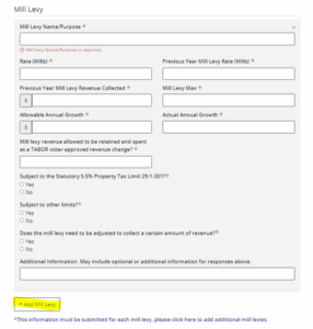 Submission Guide to Mill Levy Certification Form | Adams County, CO